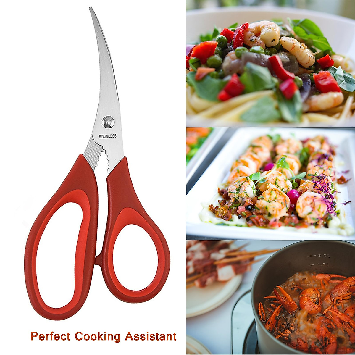 1Pc Seafood Scissors, Multifunctional Lobster Scissors Tool,Shrimp Pliers, Shrimp Cracker Crab Leg Shears Shell Cracker Crayfish Scissors Fish Scissors