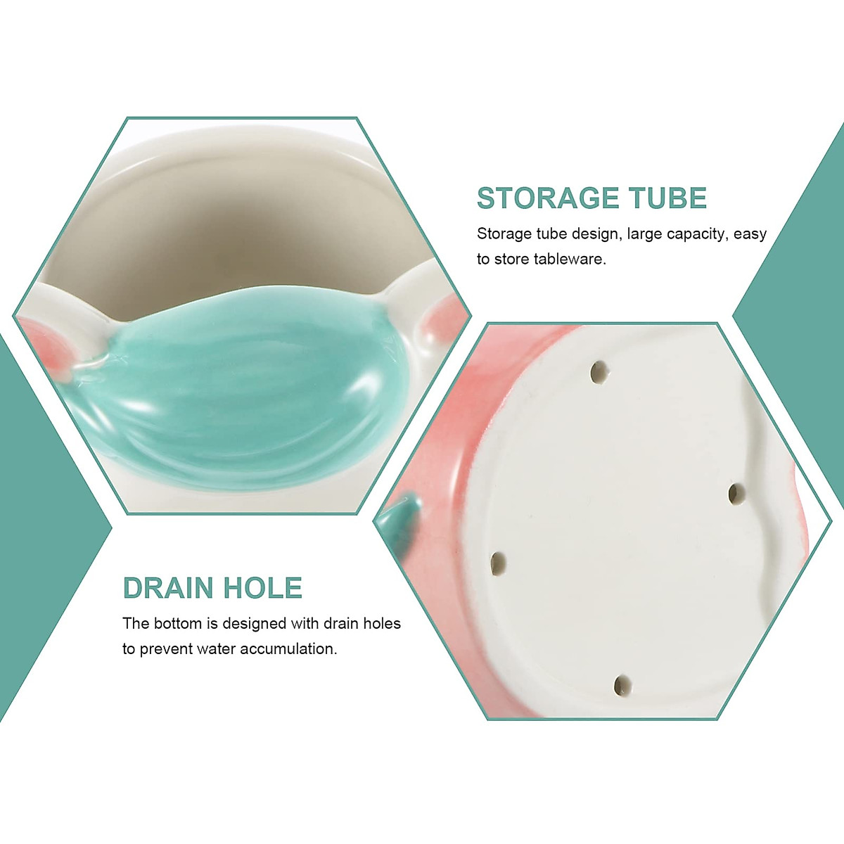 Angoily Utensil Crock Ceramic Kitchen Utensil Holder for Countertop Large Kitchen Tool Organizer Cutlery Caddy Unicorn