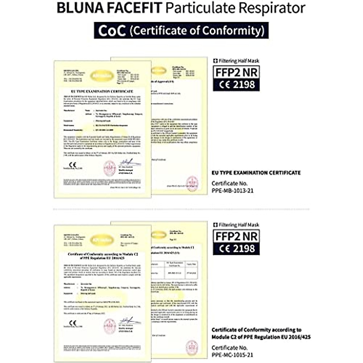 [20 Pack] :: Authentic :: BLUNA [WHITE] KF94 Facefit Ergonomic 3D Adjustable Strap Korean Face Mask [Small][Made in Korea][Individual Package] for Small Kids Children