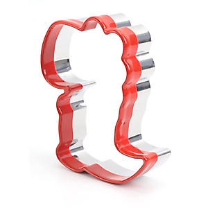 Dinosaur Cookie Cutter 5“, Dinosaur Biscuit Cutter, Cookie Cutter for Baking, Cookie Cutter for Kids, Metal Cookie Cutter Coated with Red Top Rubber for Protection