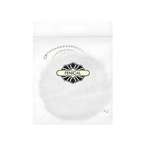 FENICAL Crossbody Bag Plush Pearl Chain Cellphone Purse Small Fuzzy Shoulder Pouch for Women Ladies Girls - White