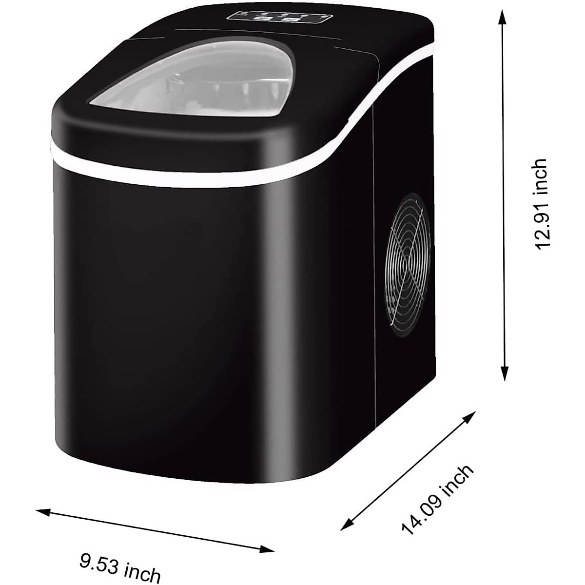 EJFC 26lb. Portable Countertop Ice maker, Black