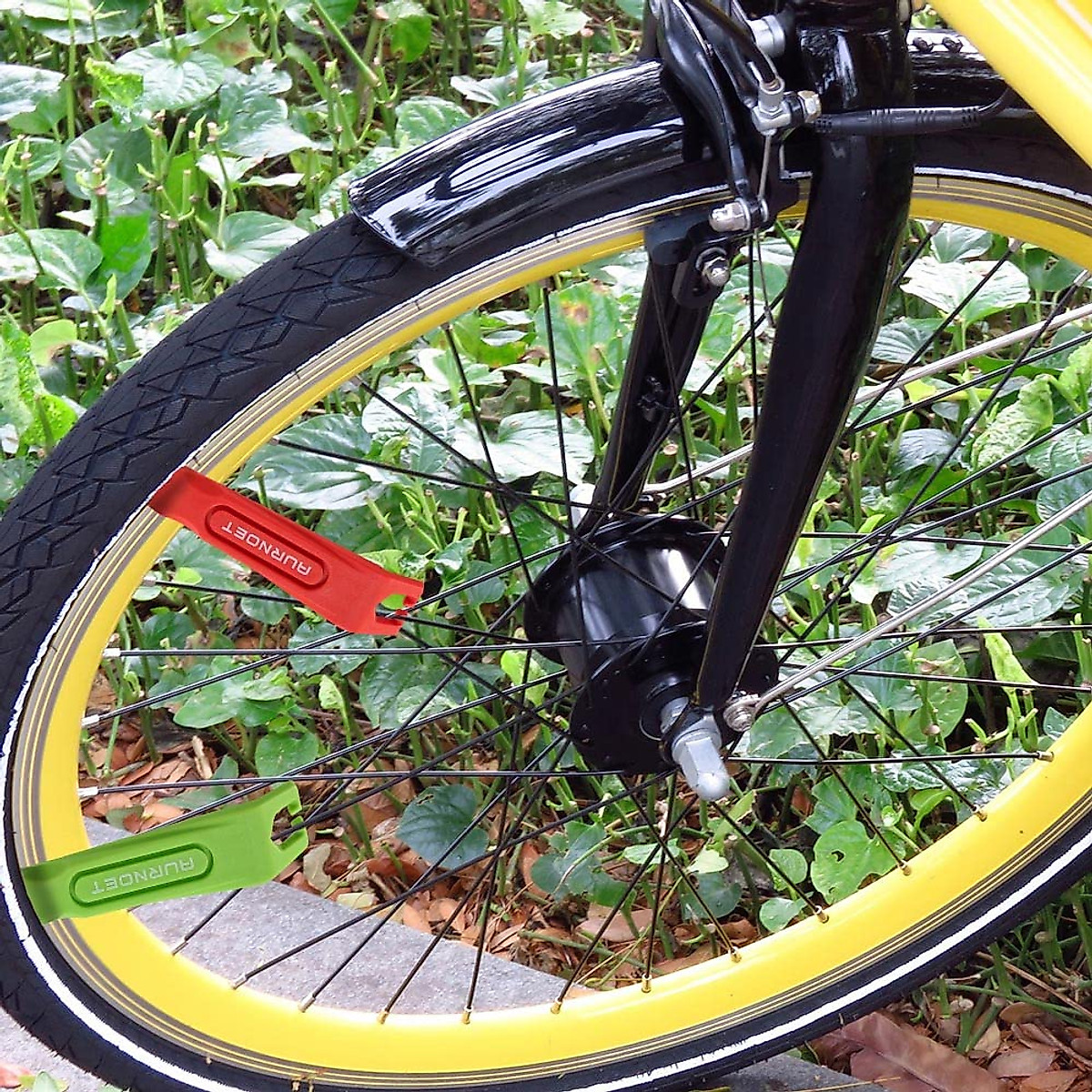 Aurnoet Bicycle Tire Levers,Tire Changing Tool,Bike Tire Repair Kits(Black Red Green Orange Purple)