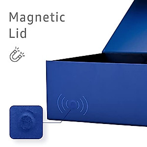 LIFELUM Gift Box 13.8 x 8.3 x 4.4 inch, Large Gift Box with Lids for Presents Ribbon,Card,Shredded Paper Filler Magnetic Closure for Thanksgiving, Holidays, Birthdays（Navy Blue）