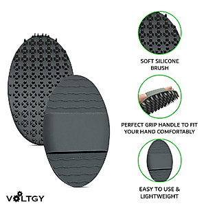 VOLTGY - Silicone Sink Protector with Top Drain Hole, 28" x 15", includes Silicone Cleaning Brush/Silicone Sink Mat