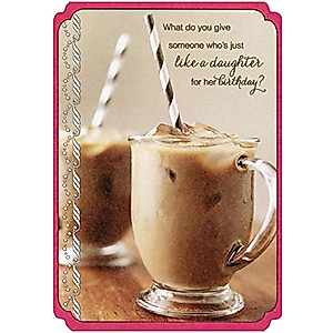 Designer Greetings Two Drinks with Black and White Straws Birthday Card for Someone Like a Daughter