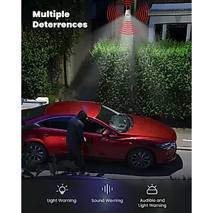 ieGeek Security Camera Outdoor, 2K Wireless WiFi 360°PTZ Camera, Solar Security Camera Battery Powered,Surveillance Camera with Spotlight/Siren/Motion Detection/3MP Color Night Vision,Works with Alexa