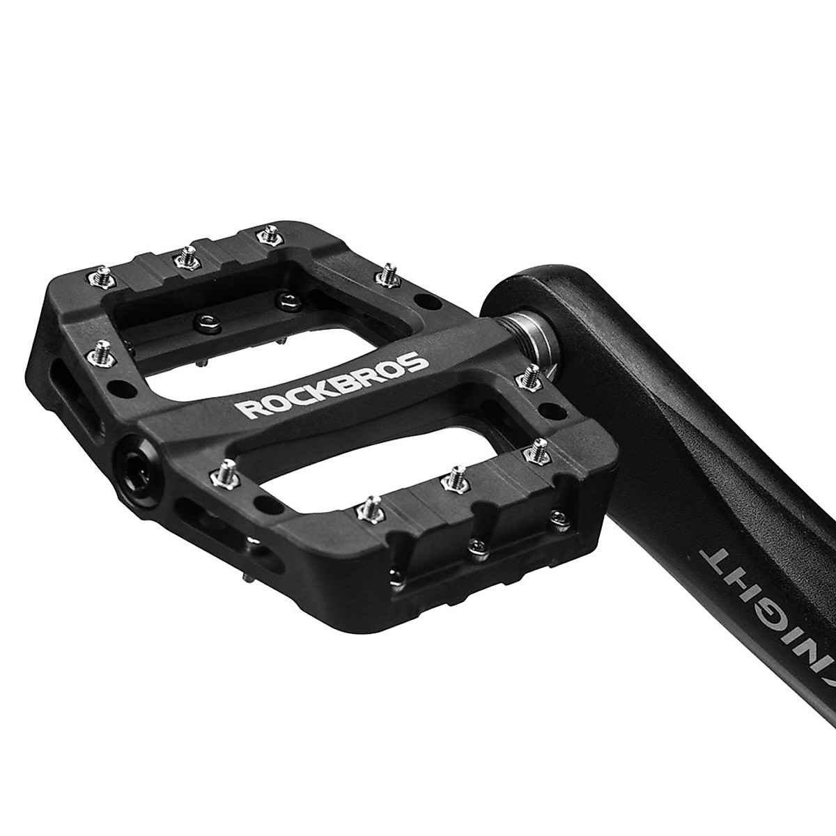 Rock BROS Lightweight Mountain Bike Pedals Nylon Fiber Bicycle Platform Pedals for BMX MTB 9/16" Black