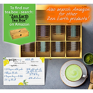 Lemon Double Sided Recipe Cards 4"x6" (100) USA Made Thick Durable Eco Index Card Stock Notecards for Family Recipes, Baking, Meal Prep, Wedding, Bridal Shower Gift