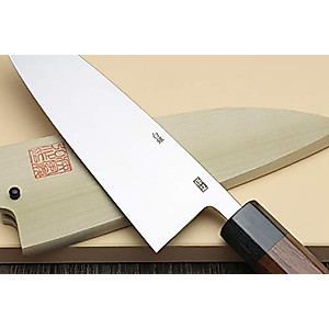 Yoshihiro Ginsanko High Carbon Stainless Steel Mizu Yaki Hongasumi Deba Japanese Fillet Chef Knife 6.5inch (165mm)