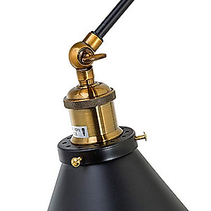 LNC Black Swing Arm Wall Lamp Adjustable Wall Sconces Plug-in Sconces Wall Lighting (2 Pack-Black)