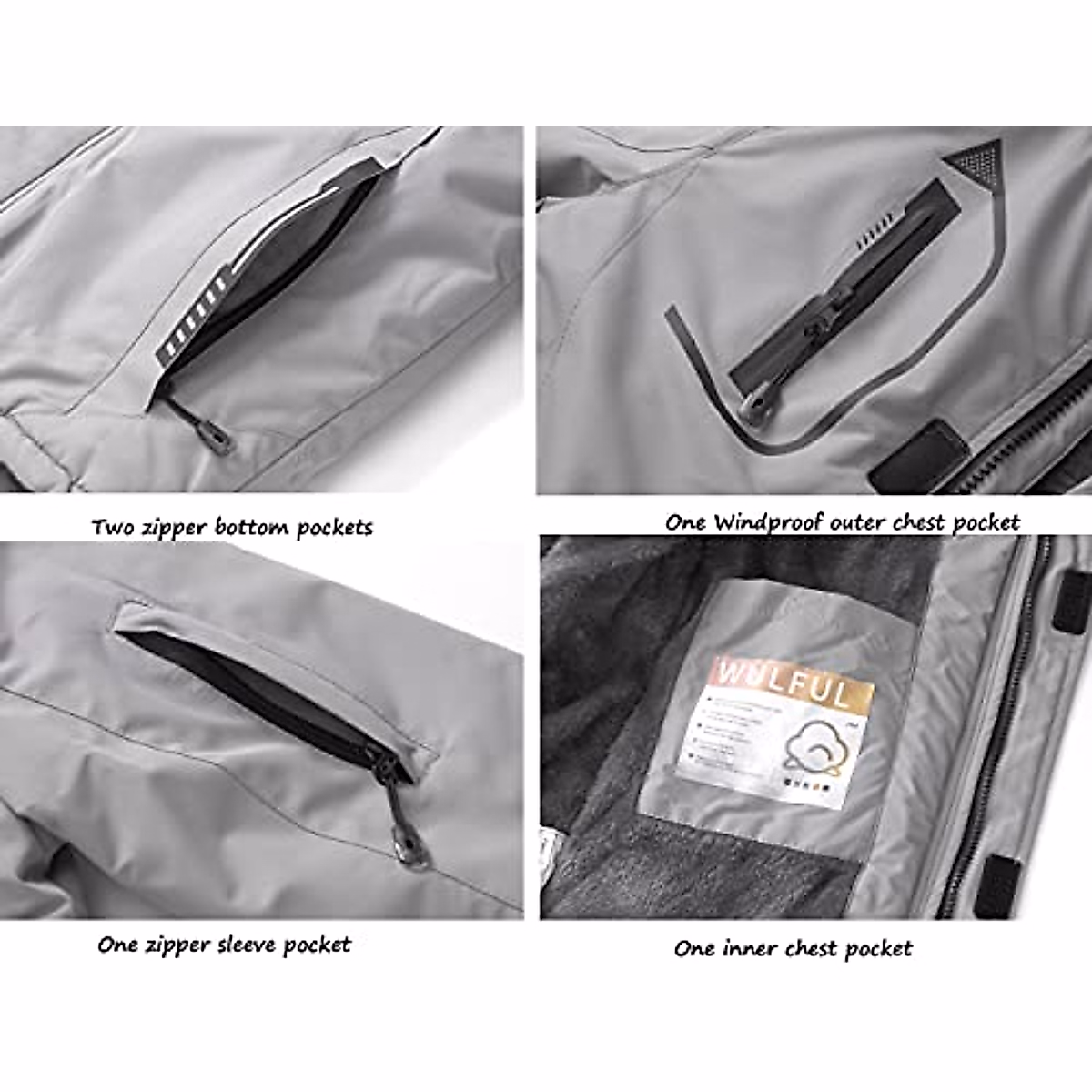 WULFUL Boy's Waterproof Ski Jacket Warm Fleece Hooded Windproof Winter Snow Coat