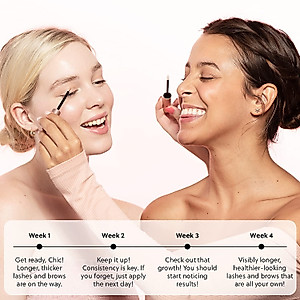 ForChics ForLash Eyelash Growth Serum Bundle with ForBrow Eyebrow Growth Serum - Fuller, Thicker, and Longer Eyelashes & Eyebrows | Organic & Natural | Vegan & Cruelty-Free Formula - [0.10 fl. oz/3ml]