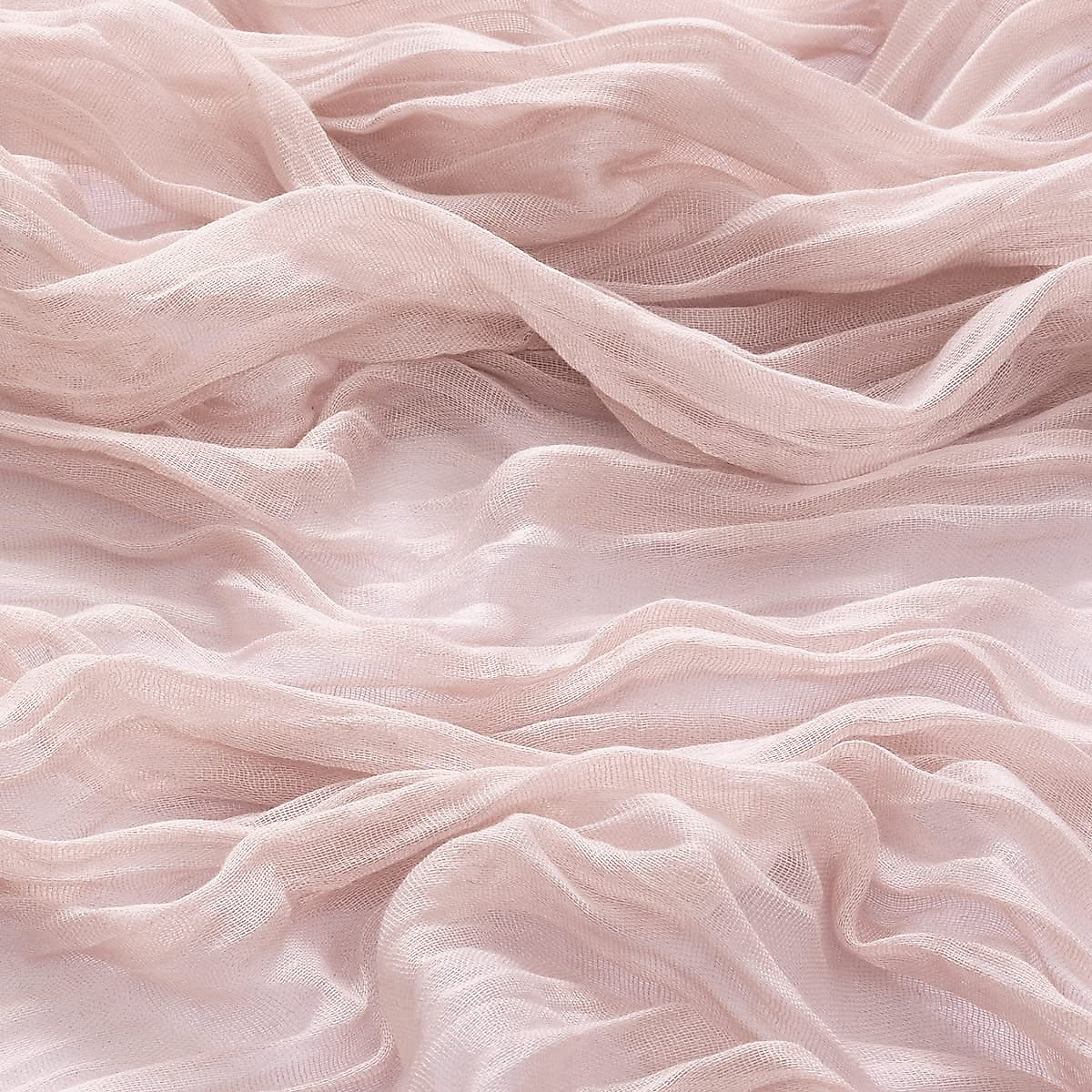 DeZerlor Dusty Pink Cheesecloth Table Runner Boho Gauze Table Runner Rustic Sheer Table Runner 120 inches Long for Wedding Bridal Baby Shower Spring Table Decor