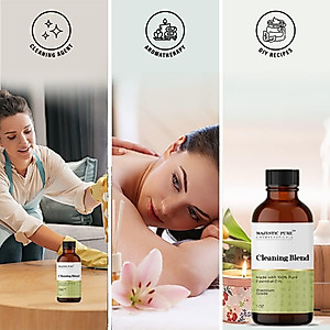 Majestic Pure Cleaning Essential Oil Blend | 100% Pure & Natural Premium Grade Oil for DIY Products, Cleaning | Blend of Lemon, Orange, Peppermint, Citronella | for Aromatherapy & Diffuser | 1oz