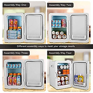 Nictemaw Mini Fridge, 20L Mini Refrigerator Large Capacity Compact Cooler and Warmer with Temperature Control, Single Door Mini Fridge Freezer for Cars, Road Trips, Homes, Offices & Dorms