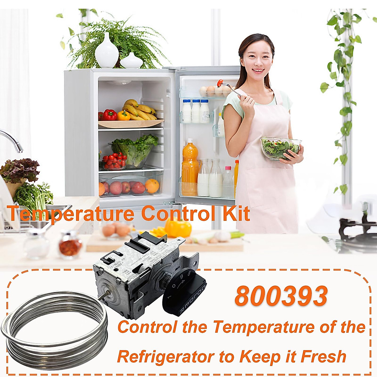 800393, 831932 Temperature Control Kit, Compatible with True Refrigerators and Freezer TC/TSD/T/GDM/GEM/G4SM Series, Replaces 800306 461387 Refrigerator Parts Thermostat