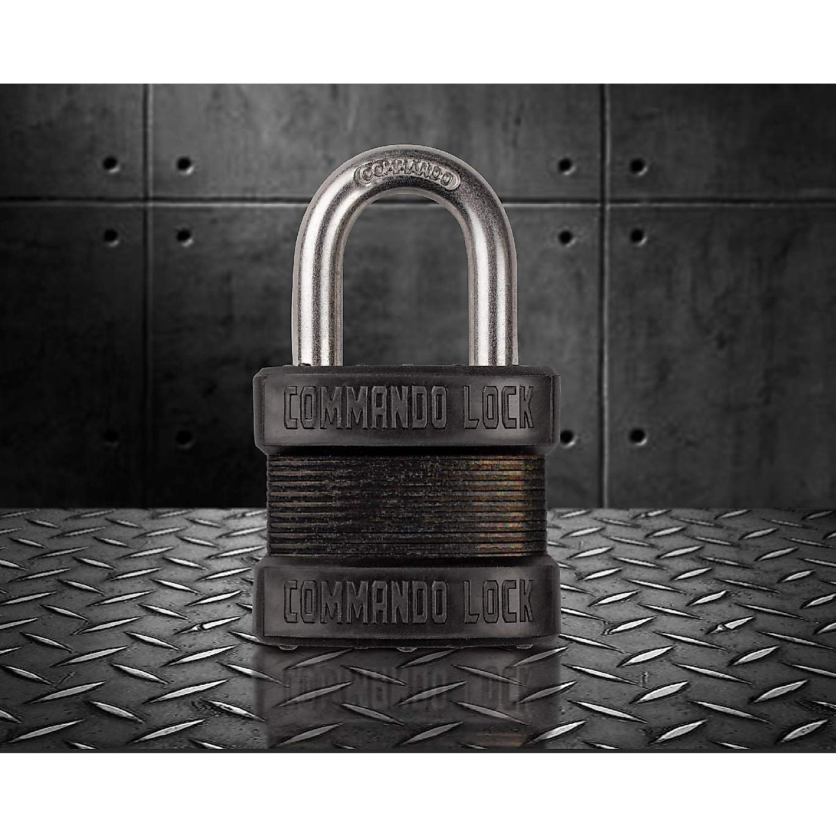 Commando Lock | Blackout Laminated Steel Padlock | Military-Grade | Gun Case Locks (2 Pack)
