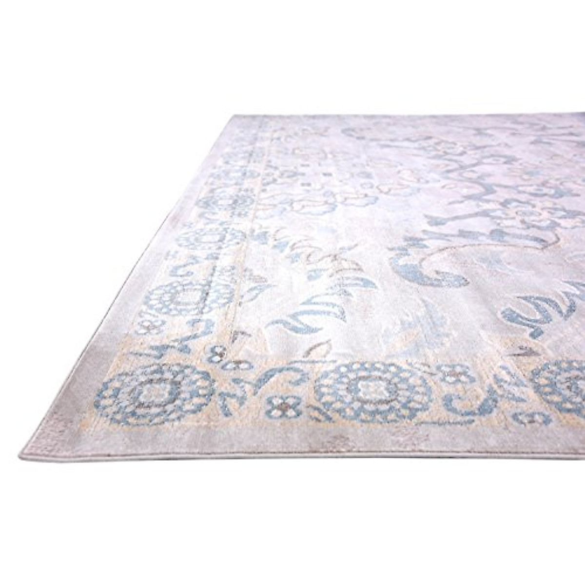Unique Loom Paris Collection Pastel Tones Traditional Distressed Gray Area Rug (9' 0 x 12' 0)