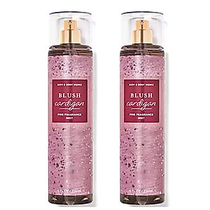 Bath & Body Works Blush Cardigan Fine Fragrance Body Mist Gift Set 8 oz Pack Lot of 2 (Blush Cardigan)