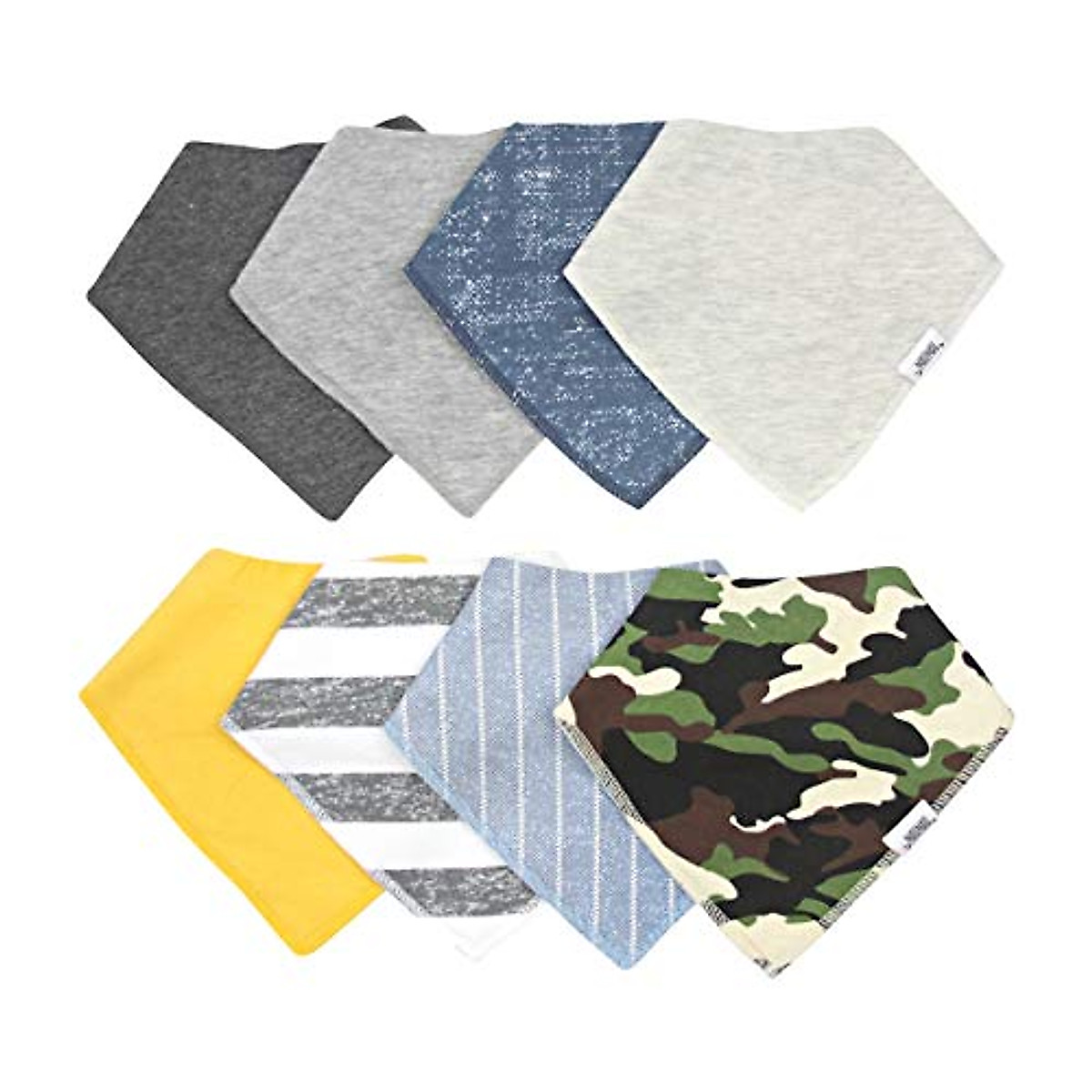 Baby Bandana Bibs | Teething Bibs for Baby Girl & Boy, Newborns, Set of 8 Unisex Baby Bibs and Burp Cloths - Organic, Adjustable & Absorbent Baby Bandana Drool Bibs by Matimati Baby