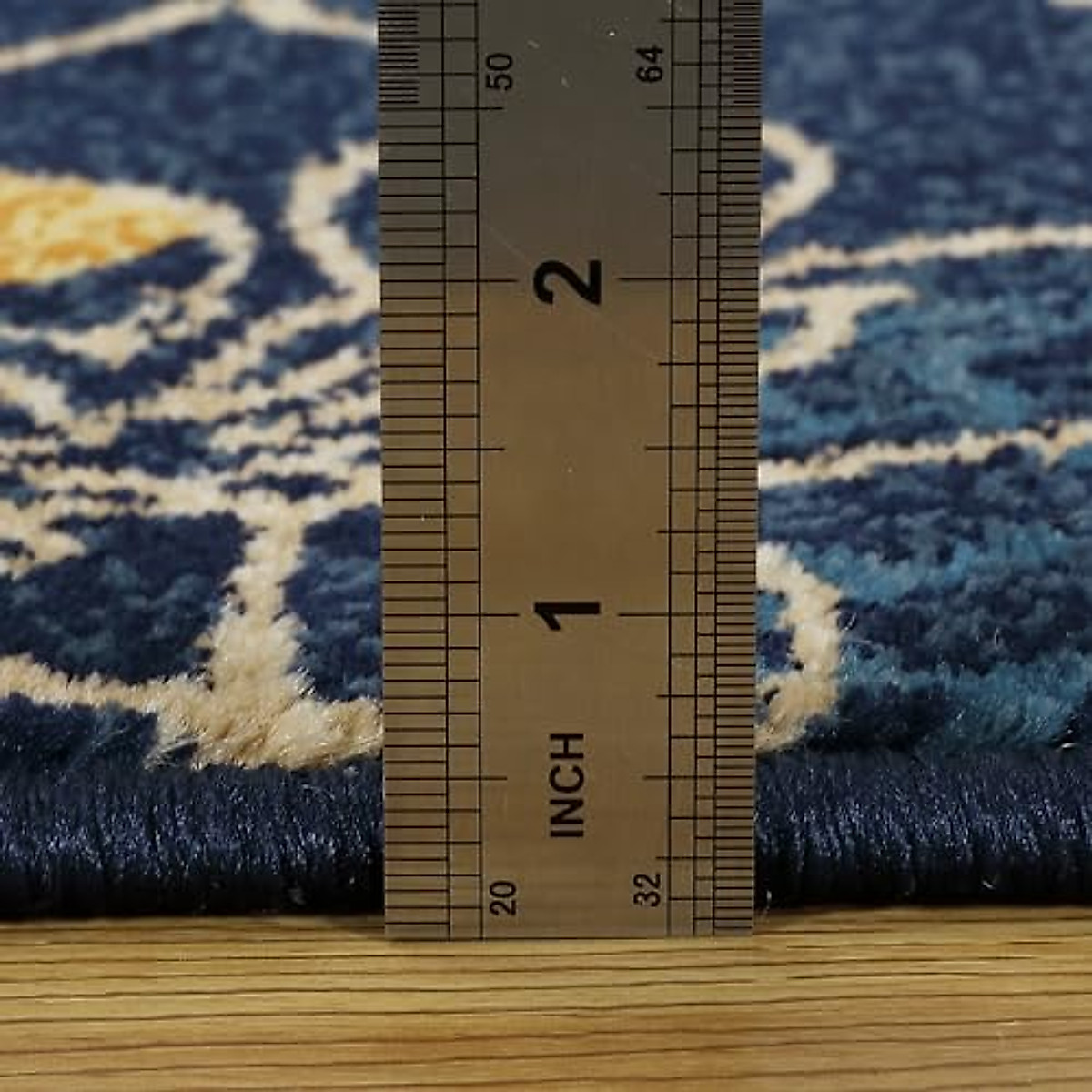 Zacoo Rugs for Living Room 8x10 Rug Modern Area Rug Floral Rug Bedroom Decor Floor Mats Ultra Soft Area Rug Large Non Slip Non Shedding Office Rug Aesthetic Rug for Nursery, Black/Navy/Gold 8'x10'