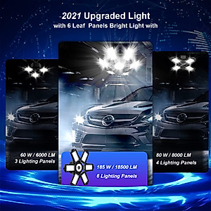 Eqquorva LED Garage Lights Deformable Garage Ceiling LED Lights (4 Pack)