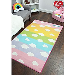 Fun Costumes Rainbow Care Bear Indoor Rug Super Soft Colorful Stripes Room Decor for Care Bears Fans