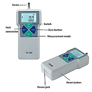 Beslands SF-500 Digital Force Gauge Push and Pull Tester Dynamometer Pressure High Precision LCD Measuring Instruments Thrust Meter Simple Portable (2N-500N)