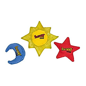 Yeowww! Catnip Cat Toy for Indoor and Outdoor Cats -Premium Quality Strong Catnip Toys for Cats (1x Crinkle Catnip Toy Sun 1 x Moon 1x Star), Purple, 3 Count (Pack of 1) (Yeoww Sun Moon and Stars)