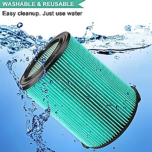 PIGUOAT VF6000 5-Layer Replacement Filter for Ridgid 5-20 Gallon Wet Dry Vac Vacuums WD5500 WD0671 WD6425 WD7000 WD1280 WD1851 WD1680 WD1956 RV2400A 1400RV RV2600B, Fit for Husky 6-9 Gallon Vacs
