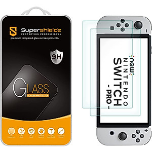 Supershieldz (2 Pack) Designed for Nintendo Switch OLED (2021) Tempered Glass Screen Protector, 0.32mm, Anti Scratch, Bubble Free