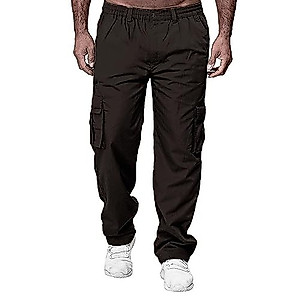 Fleece Pants Winter Big and Tall Stretch Jogger Sweatpants Sweatpants for Men Men's Sweatpants Casual Lounge Cotton Pants Open Bottom Straight Leg Sweat Pants Pockets Mens MAIUS31011HOT0793 Coffee