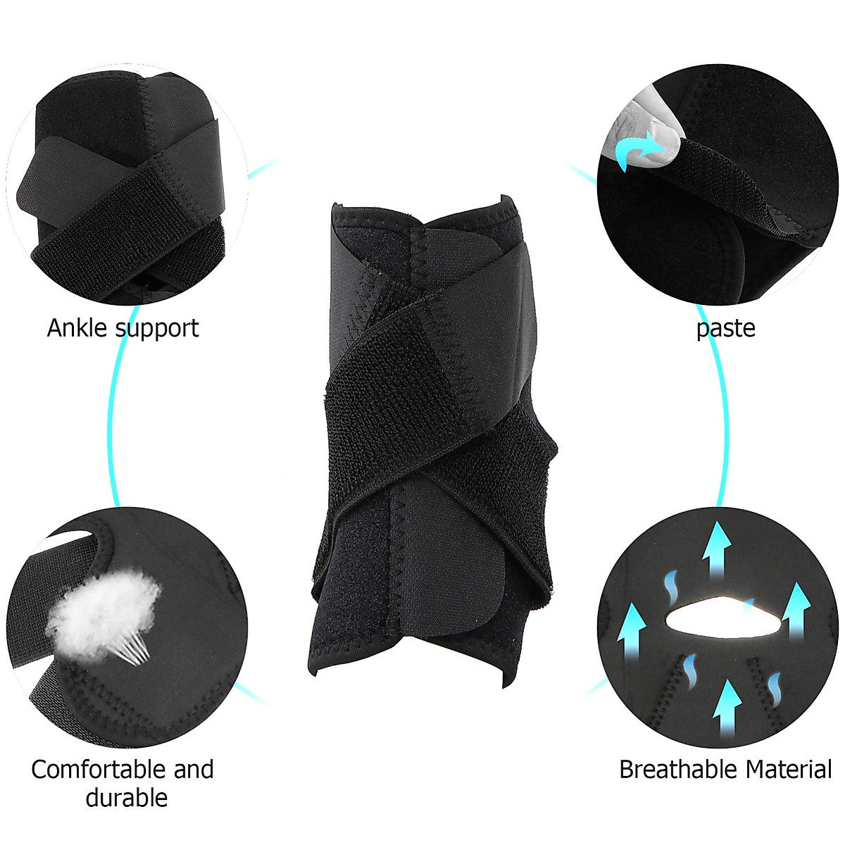 2pcs Anti Sprain Ankle Brace Thin Ankle Pads Ankle Wrap Sports Ankle Pads Ankle Support Brace Kickstand Soccer Ankle Guards Guard Brace Fitness Support Package Pressurize