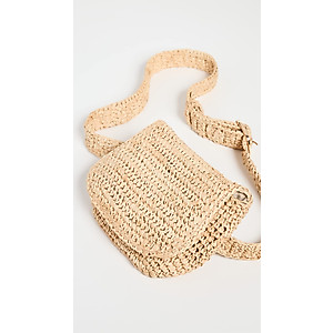 Hat Attack Women's Straw Belt Bag, Natural, Tan, One Size