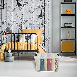 Tstorage 50 Quart Plastic Storage Container with Wheels, Clear Large Storage Bin, 4 Packs