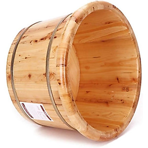 Foot Tub Wooden Foot Basin Wooden Foot Basin,Smooth And Delicate Pedicure Barrels,Hot Foot Insulation Household Foot Bath Barrel 25cm High Wooden Footbath foot Bath Wooden Bucket Foot Spa Household Wa