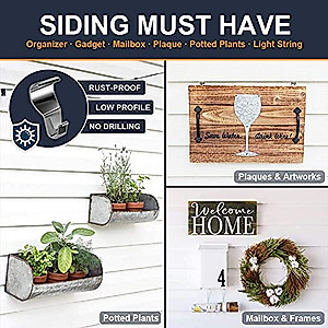 Booda Brand Siding Hooks (50 Pack), Heavy Duty Stainless Steel Vinyl Siding Hangers, Low Profile No Hole Siding Clips for Hanging Lights Wreath Decorations Outdoor