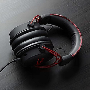 HyperX Cloud Alpha - Gaming Headset, Dual Chamber Drivers, Legendary Comfort, Aluminum Frame, Detachable Microphone, Works on PC, PS4, PS5, Xbox One/ Series X|S, Nintendo Switch and Mobile – Red
