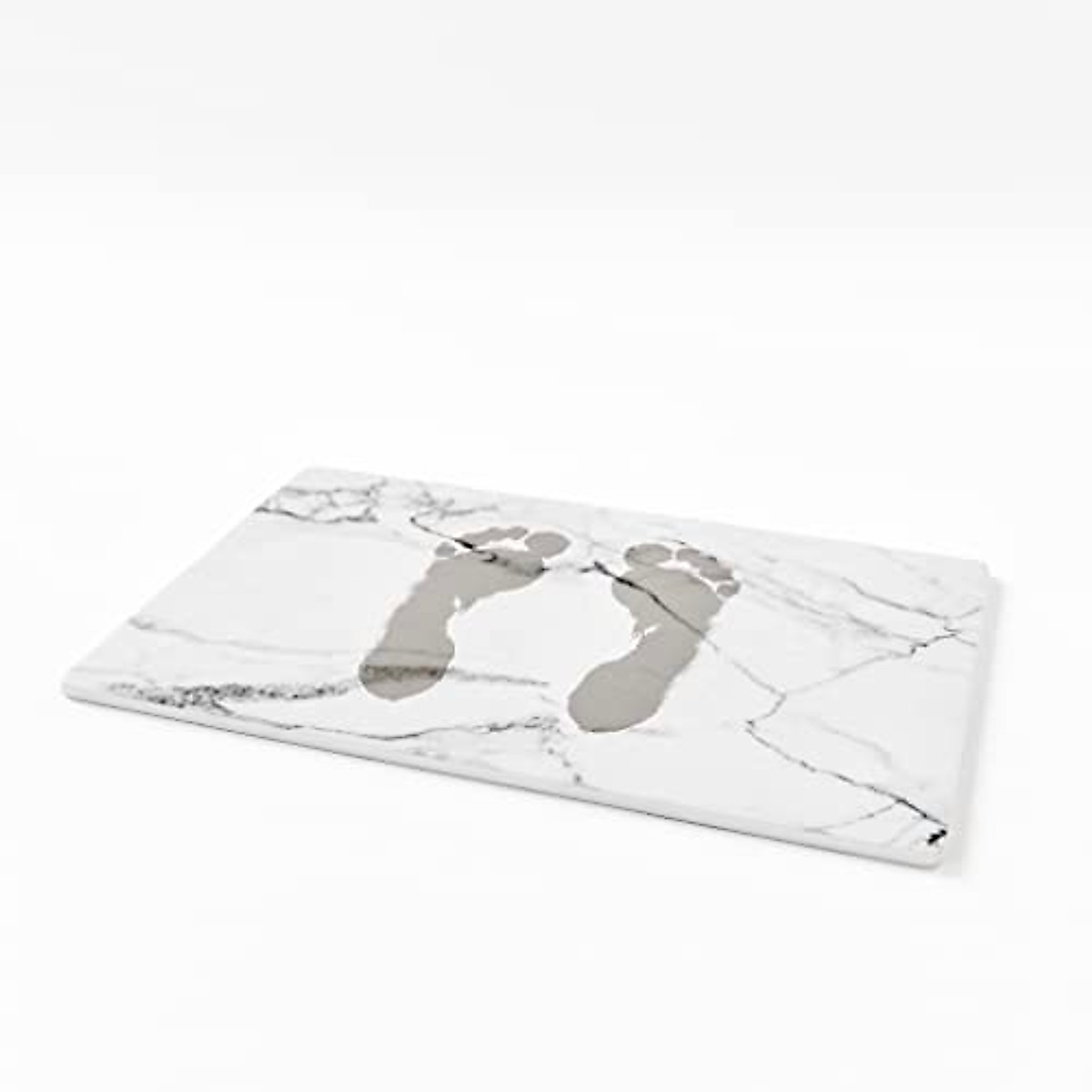 Nuelux Home Bath Stone Mat for Shower Diatomaceous Earth Bath Mat Stone Non-Slip Bath Mats for Bathroom Fast Drying Bath Mat Absorbent Diatomaceous Earth Bath Stone Mat Shower Mat Stone (White Marble)