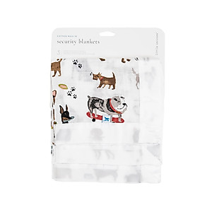 Little Unicorn Security Blankets 3 Pack | 100% Cotton Muslin with Satin Border| Super Soft and Breathable | Baby, Infant, Toddler | Lovey for Boys and Girls | Woof