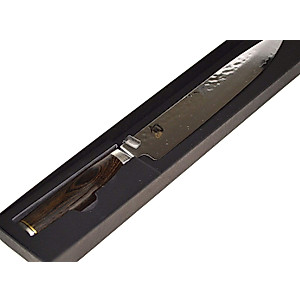 Shun TDM0704 Cutlery Premier Slicing 9.5", Hammered TSUCHIME Finish, Long, Thin Blade, Allows for Cleaner Preserve Juices and Flavor, Ideal Meat Cutting Knife, 9-1/2-Inch, Silver