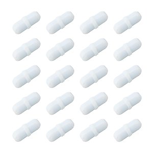 MECCANIXITY Magnetic Stirrer Mixer Stir Bar Rod 15mm/0.59" Cylinder Shape PTFE Coating Magnet White for Laboratory 20Pcs