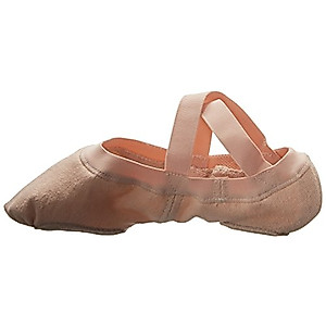 Bloch Dance Women's Synchrony Split Sole Stretch Canvas Ballet Slipper/Shoe, Pink, 7