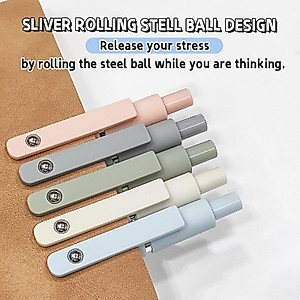 Gel Pens, 5 Pcs 0.5mm Japanese Black Ink Pens Fine Point Smooth Writing Pens, High-End Series Retractable Pens for Journaling Note Taking, Cute Office School Supplies Gifts for Women Men (Morandi)