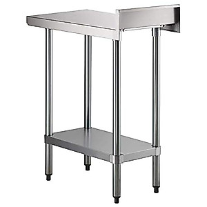 Pro&Family 30" x 18" 18-Size 304 Stainless Steel Equipment Filler Table with Backsplash and Galvanized Undershelf. Great for Kitchen, Bar, Office, Garage, Storage, Restaurante, Club.
