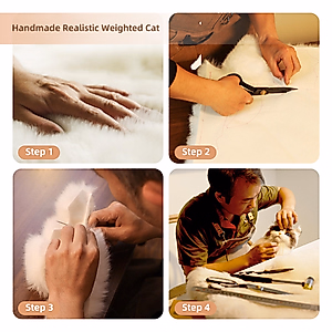 Chongker Weighted Stuffed Animals,Handmade Realistic Cat Plush Toy 4.5LBS,Lifelike Real Cat Size Companion Pet, Black Cat