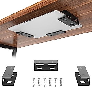 GOME Under Desk Laptop Mount Metal Bracket with Felt Board to Protect Your Laptop, Under Desk Laptop Tray Holder Desk Shelf with Screws to Enhanced Stability