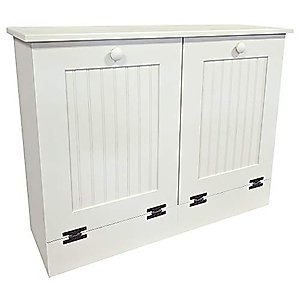 Wood Dual Tilt Out Trash Bin (Solid- Cottage White)