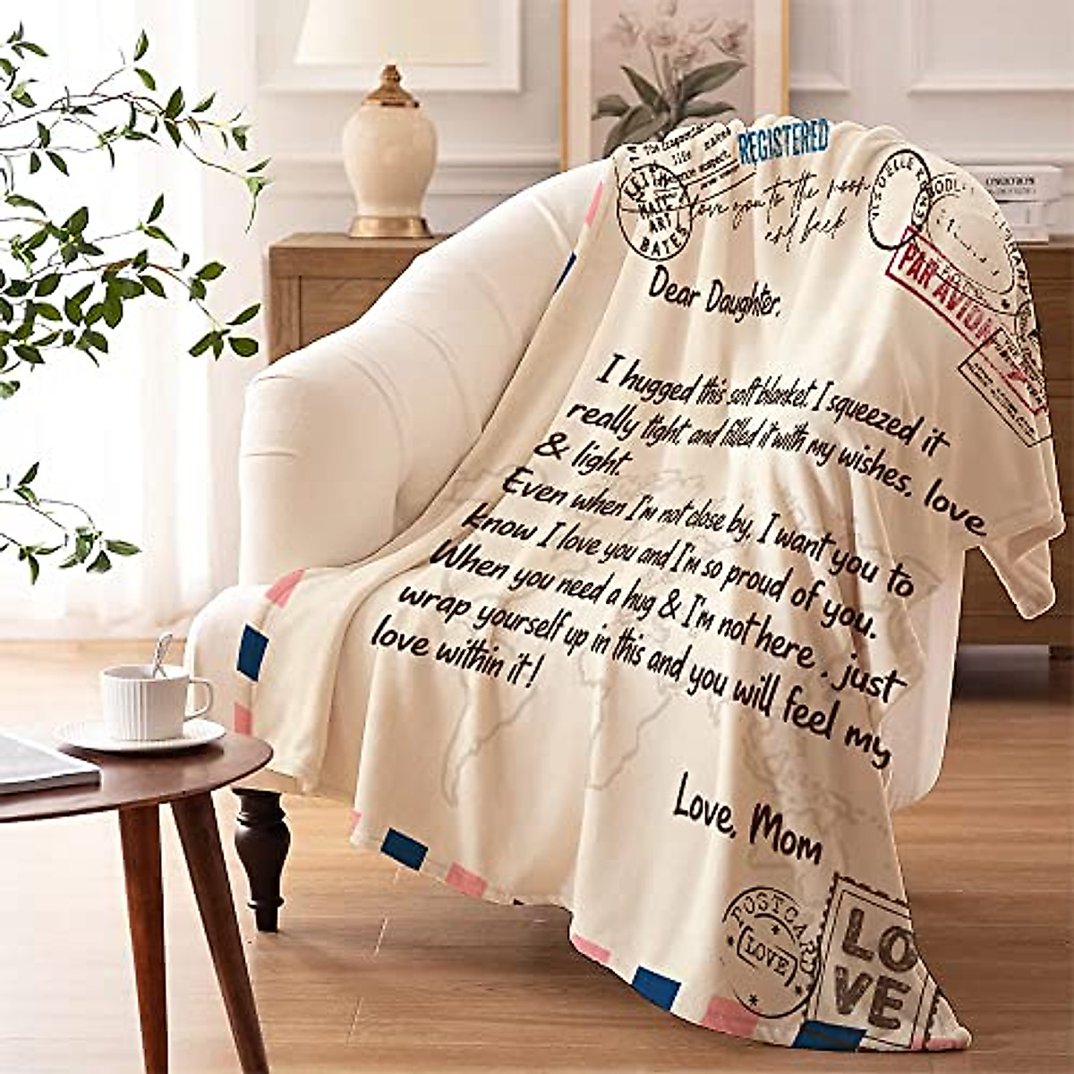 Daughter Blanket Gift from Mom Birthday Gifts for Daughter | to My Daughter Blanket from Mother, Christmas Mothers Day Bday Presents for Daughter Step Duaghter Throw Blanket 50" X 60"